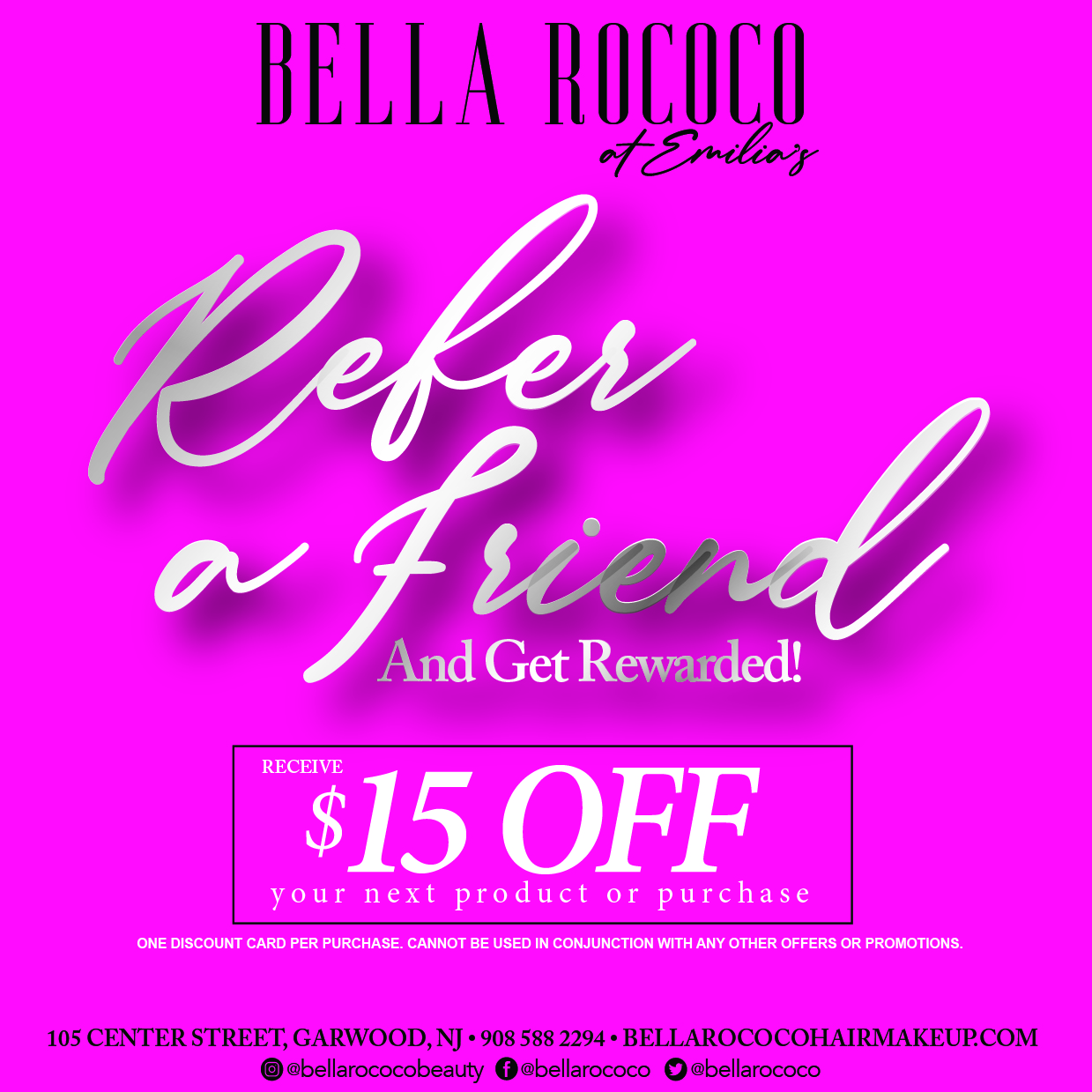 Salon Menus – Bella Rococo At Emilias Salon